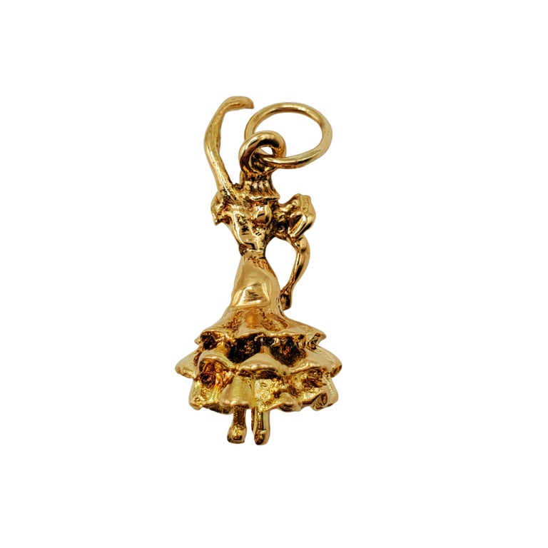 14K Yellow Gold Dancer Charm at 1stDibs
