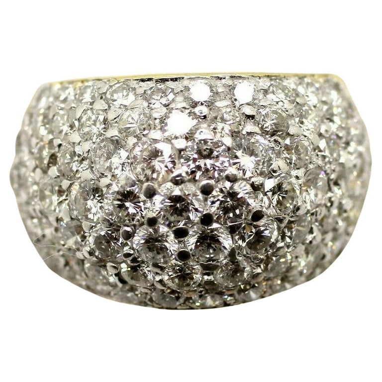 14k Yellow Gold Diamonds Pave' Cluster Ring Approx. 3 Carats at 1stDibs