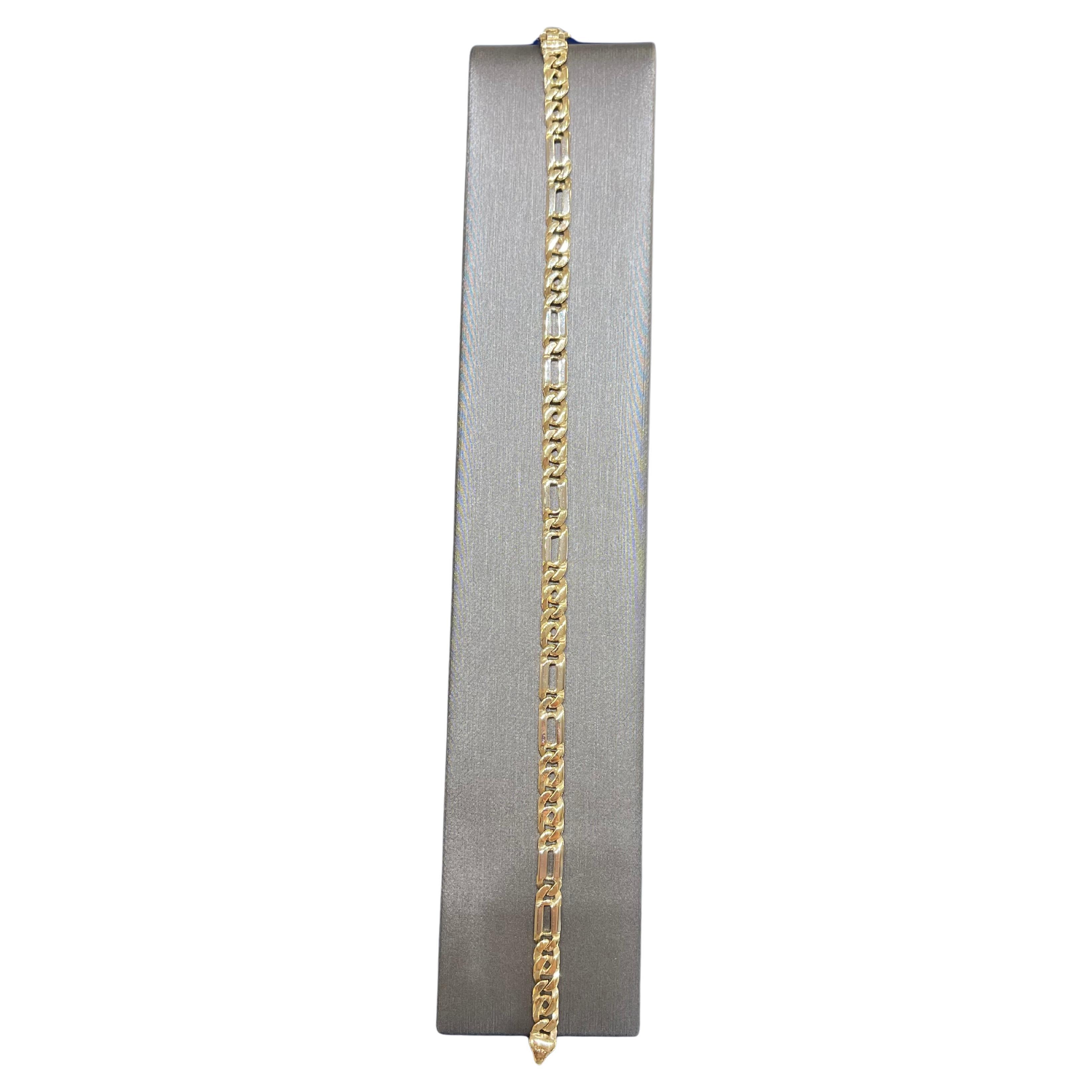 Braccio Solid 14k Yellow Gold Men's Link Bracelet 27 Grams For Sale at ...