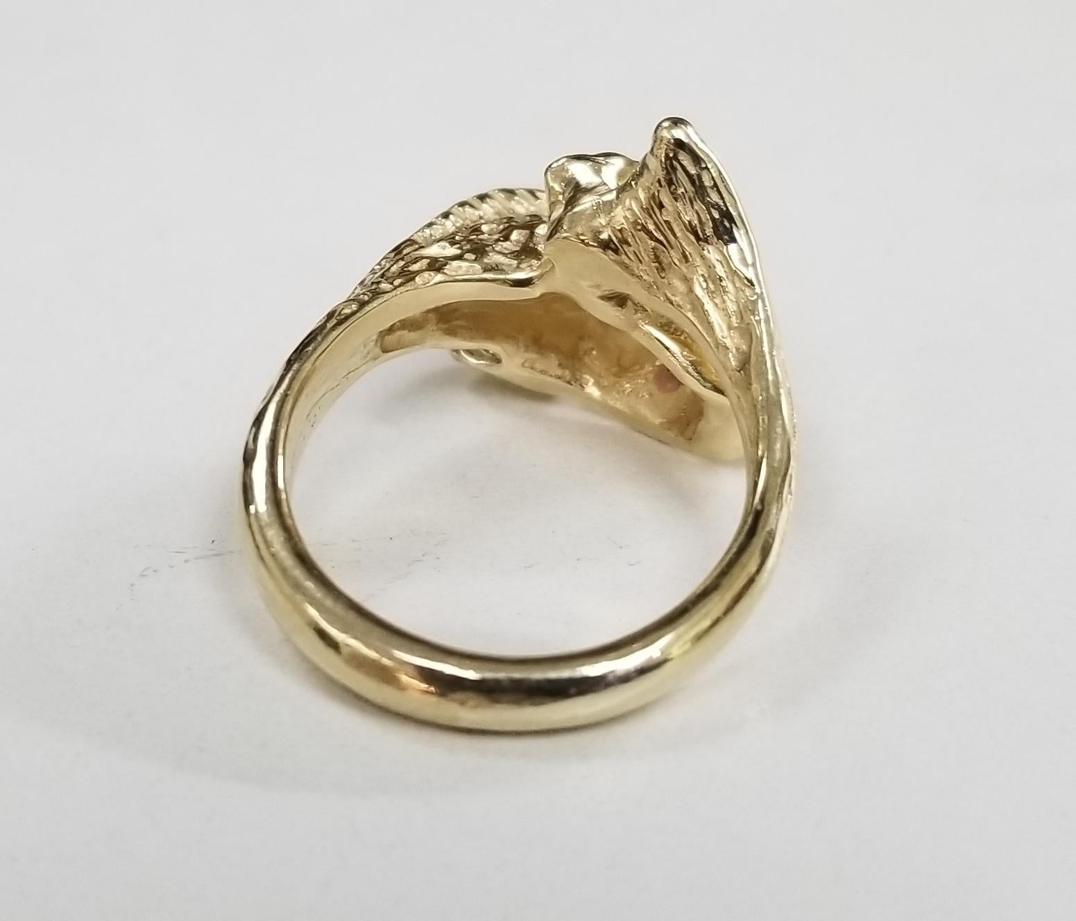 14 Karat Yellow Gold "Fish" Ring with Emerald Eyes at 1stDibs | gold ...