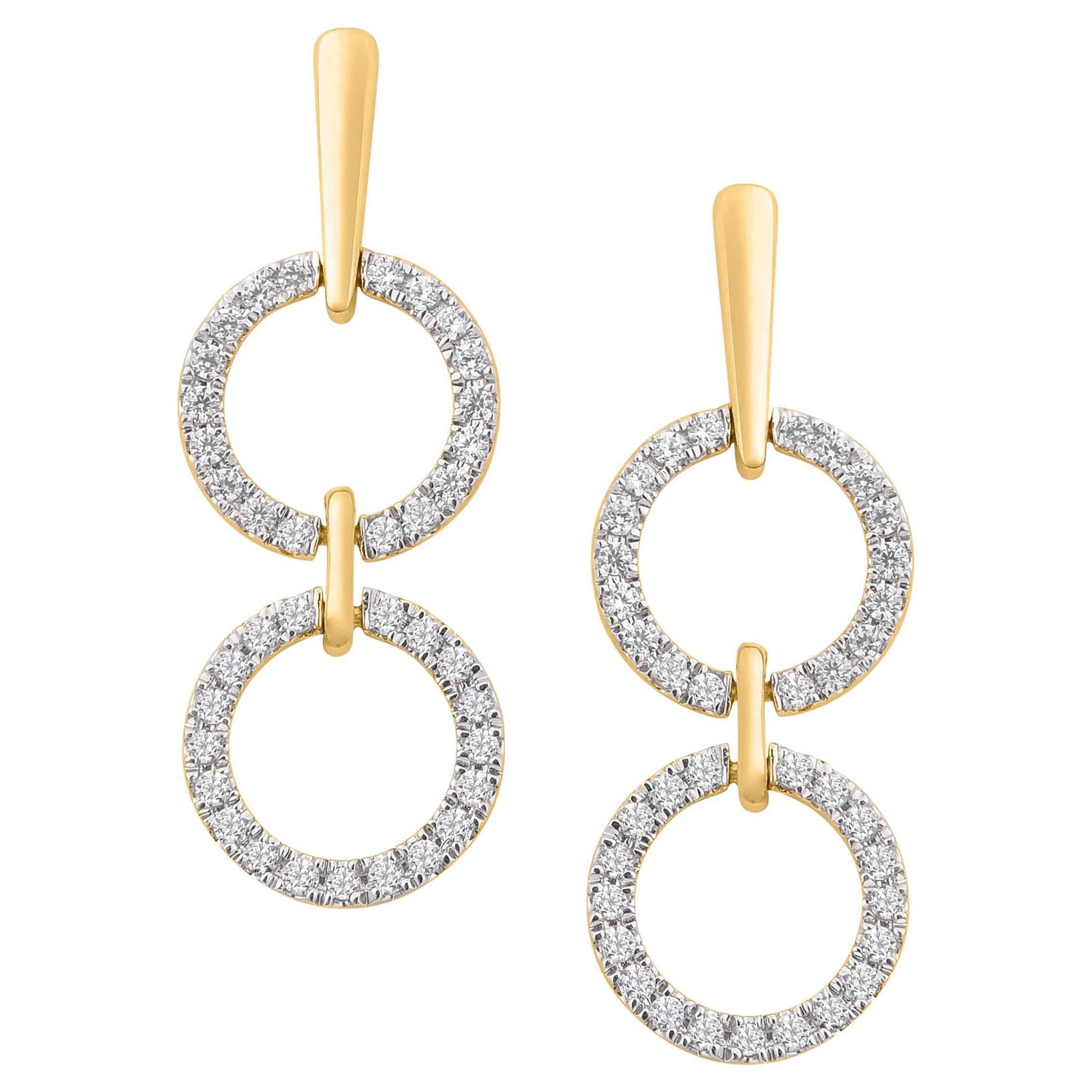Cartier Gold Circle Earrings at 1stDibs