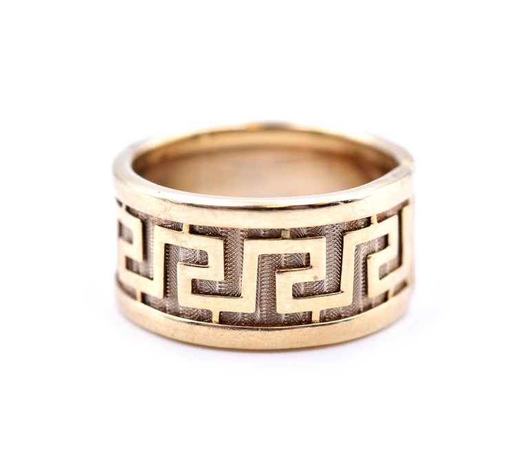 14 Karat Yellow Gold Greek Design Ring For Sale (Free Shipping) at 1stDibs