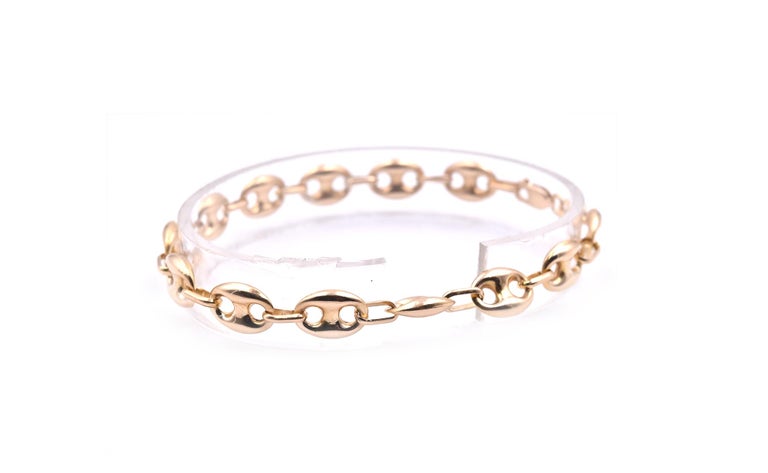14 Karat Yellow Gold Gucci Link Bracelet at 1stDibs | gucci link ...