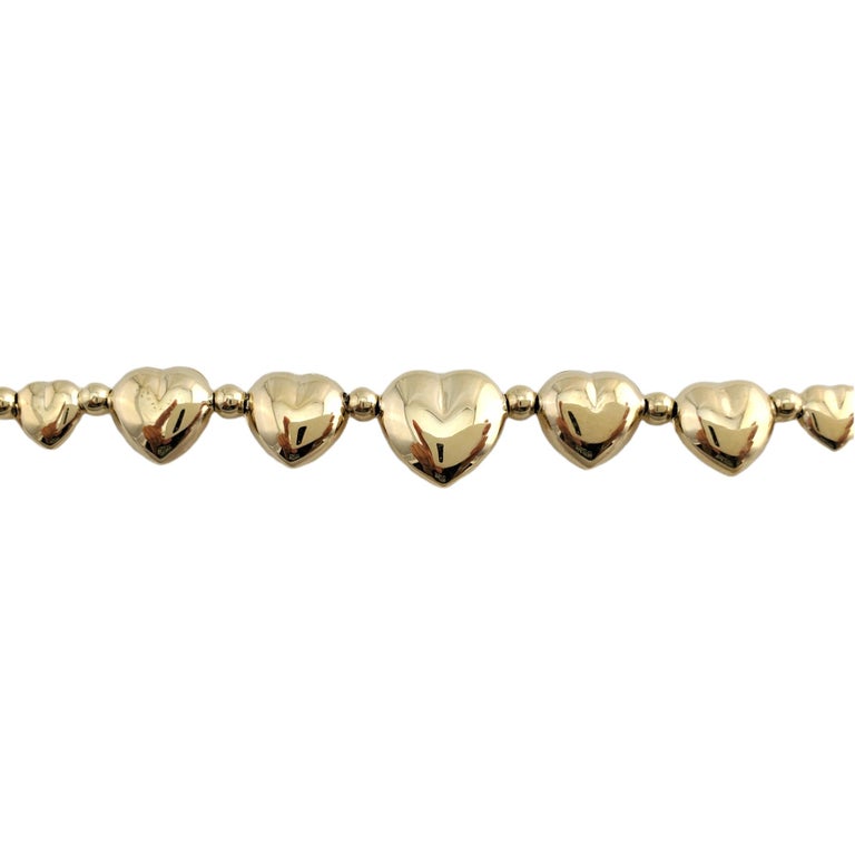 14K Yellow Gold Heart Necklace at 1stDibs