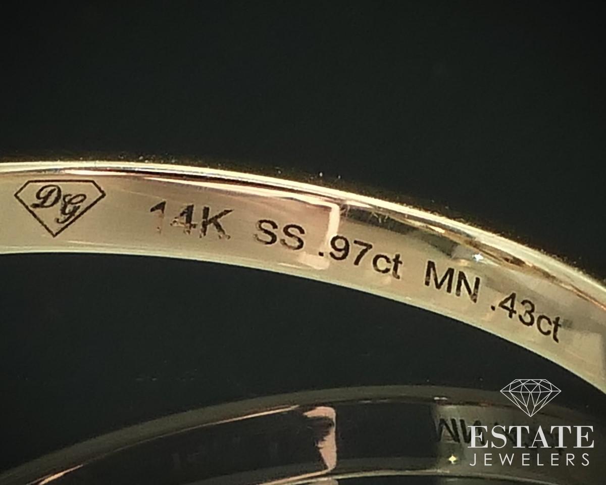 14k Yellow Gold Hexagon Natural Sunstone and Moonstone Ladies Ring 2.8g ...