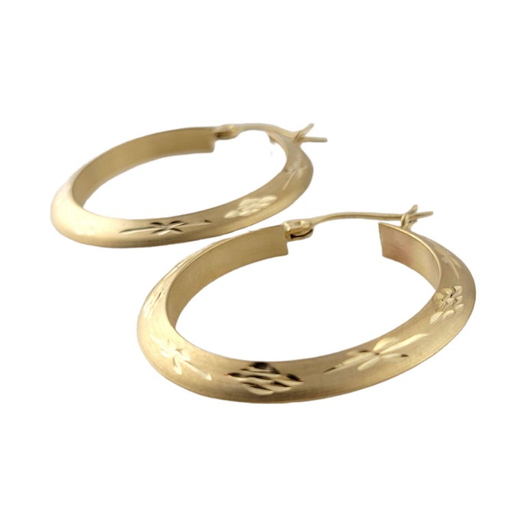 14k Yellow Gold Hoop Earrings For Sale at 1stDibs