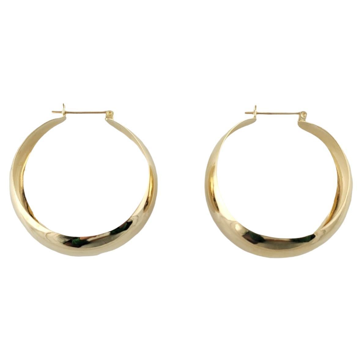 14K Yellow and White Gold Hoops For Sale at 1stDibs
