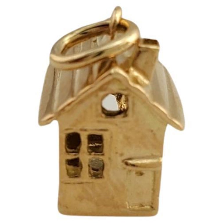 14K Yellow Gold House Charm For Sale at 1stDibs