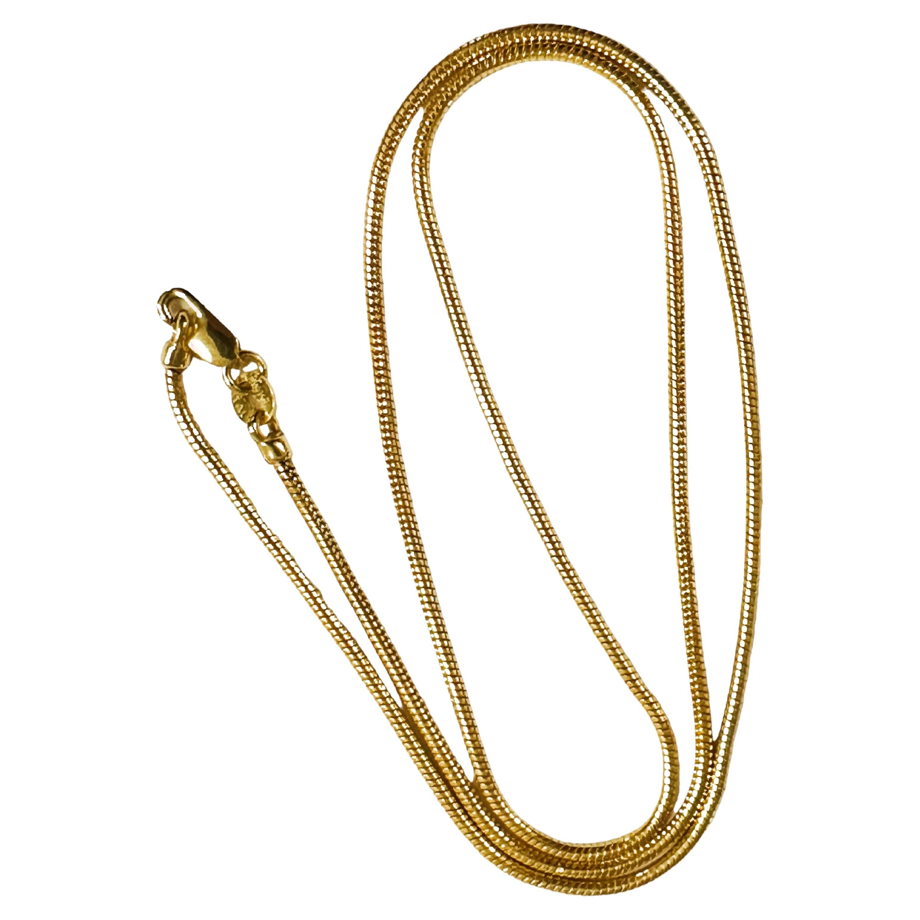 14K Yellow Gold Italian Round Chain 18 Inches 4.51 Grams For Sale at ...