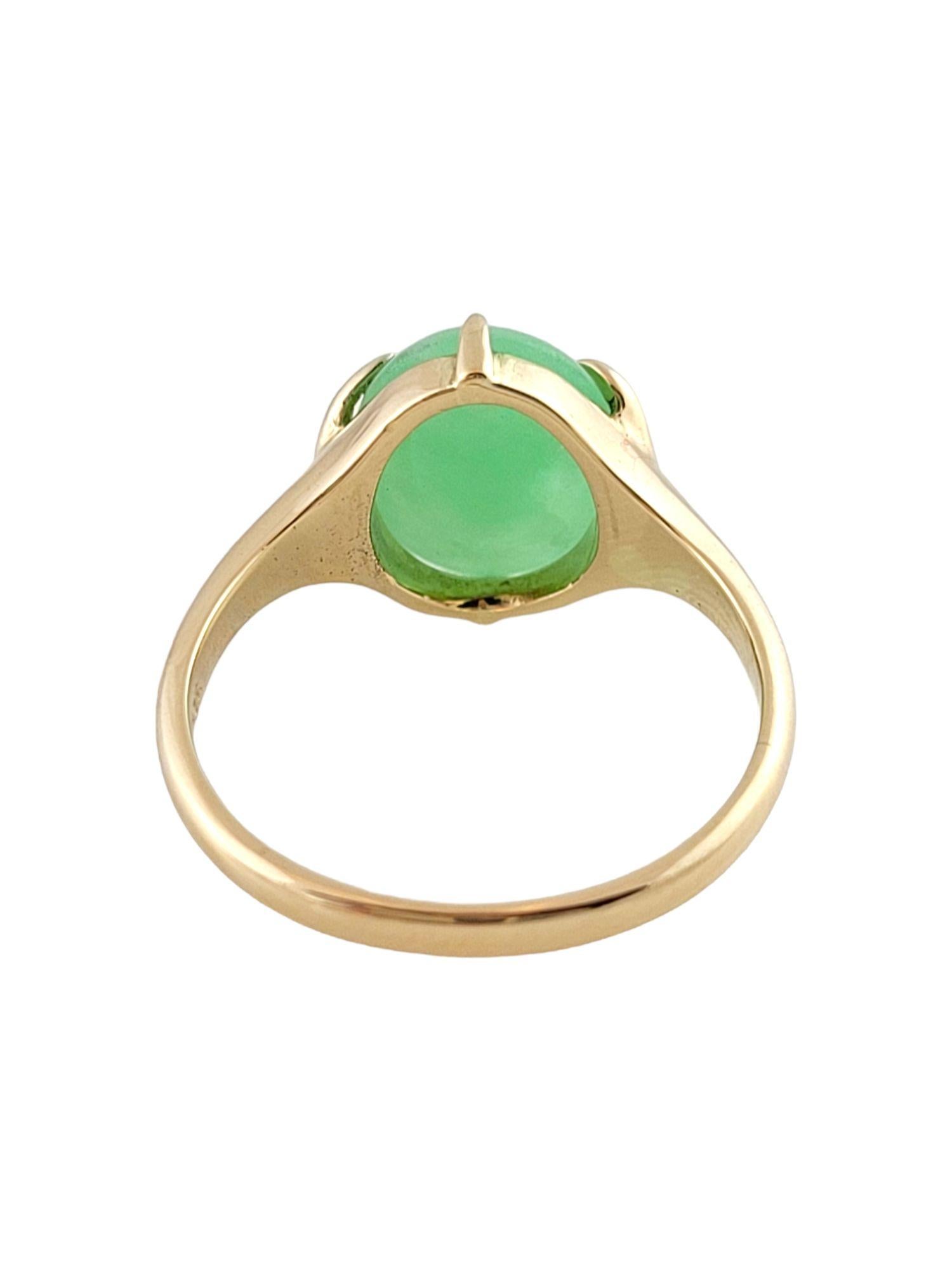 14k Yellow Gold Jade Ring at 1stDibs