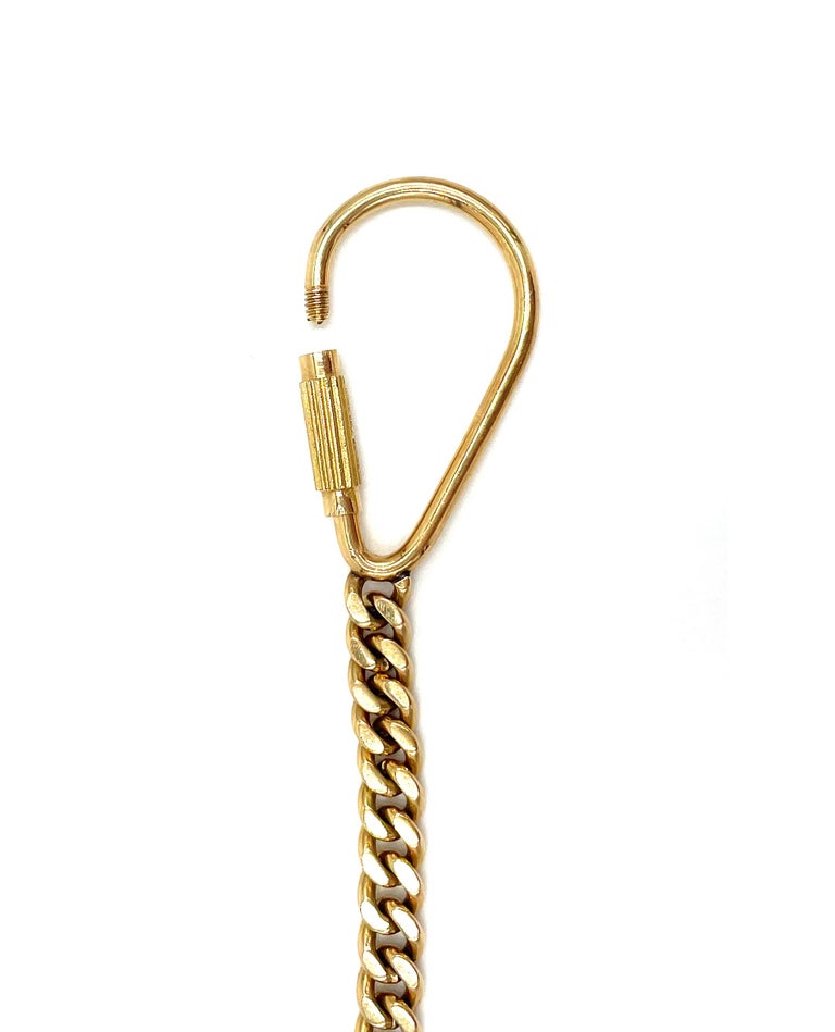 14K Yellow Gold Key Chain with the Rod of Asclepius. For Sale at 1stDibs
