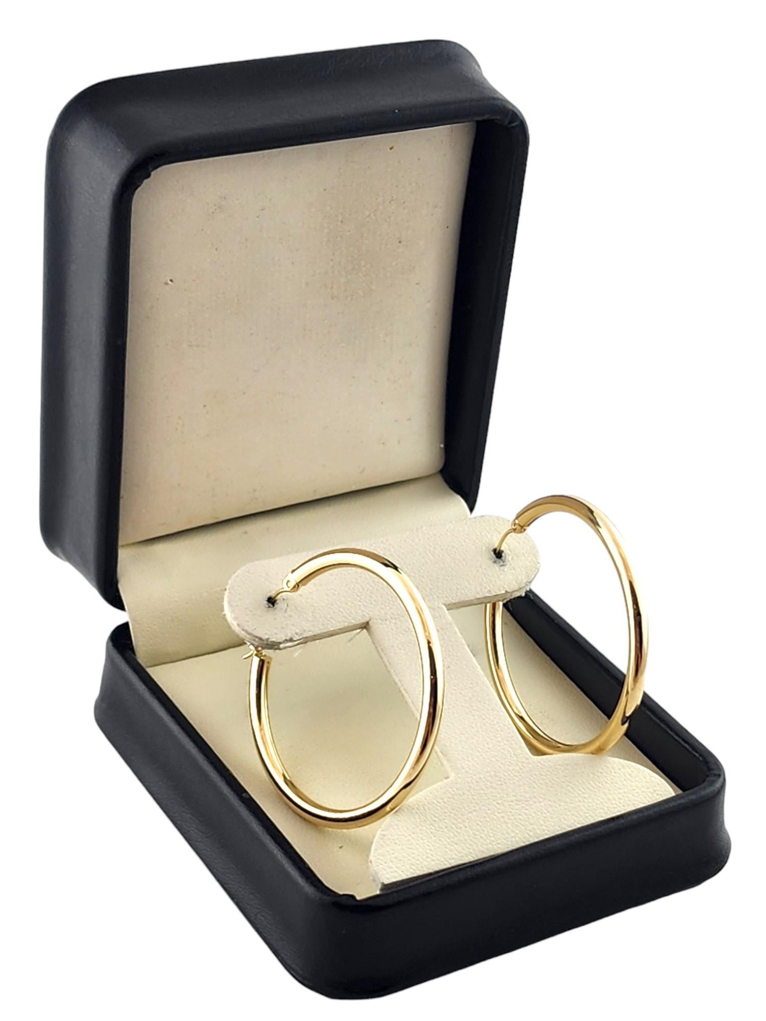 14K Yellow Gold Large Circle Hoop Earrings #18308 For Sale at 1stDibs