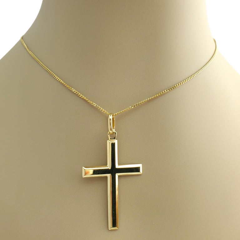 14K Yellow Gold Large Cross Pendant at 1stDibs