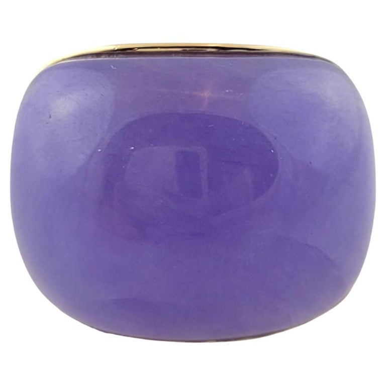 14K Yellow Gold Lavender Jade Ring For Sale at 1stDibs