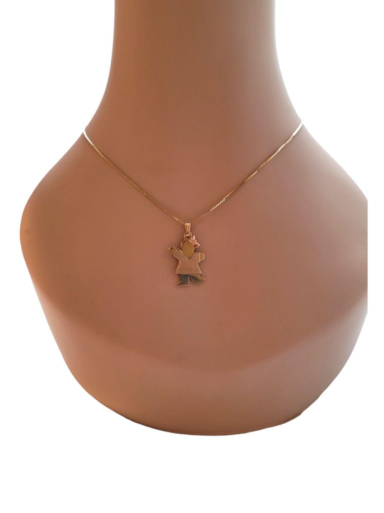 14k Yellow Gold Little Girl Charm For Sale at 1stDibs