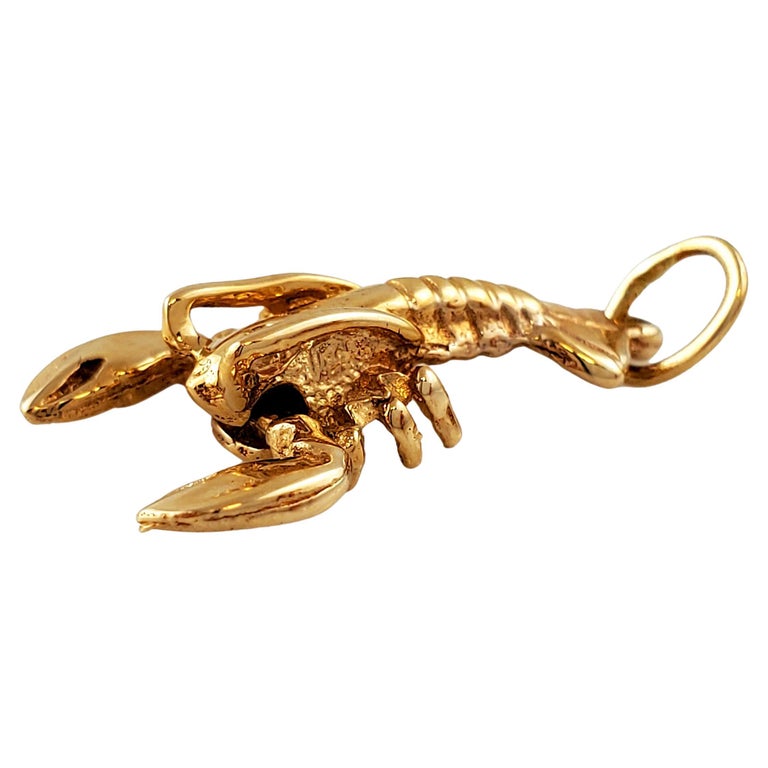 14K Yellow Gold Lobster Charm at 1stDibs