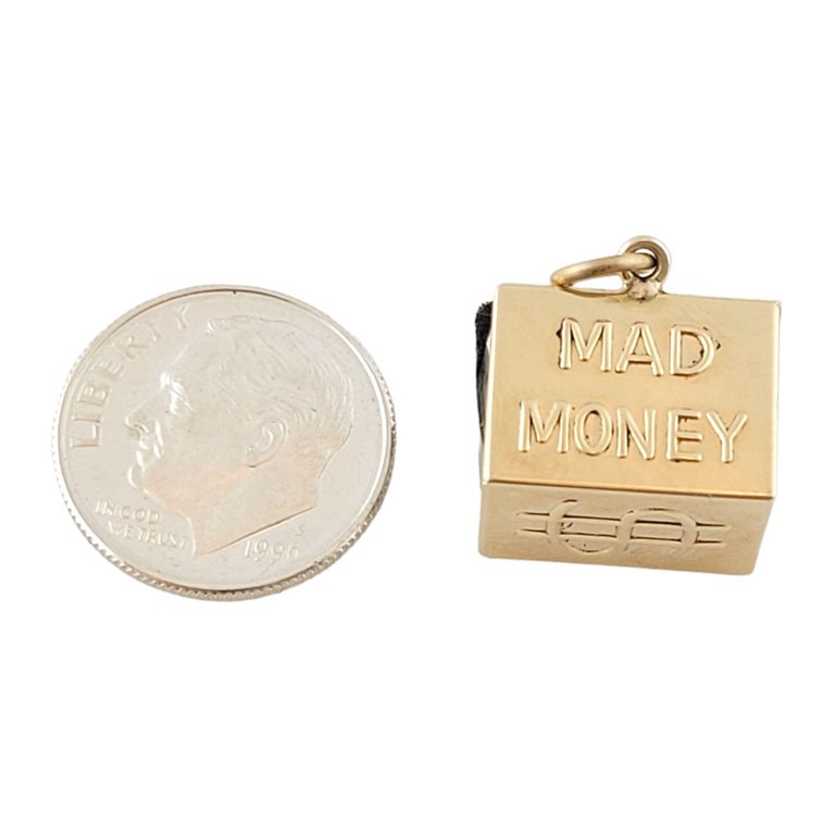 14k Yellow Gold Mad Money Box Charm For Sale at 1stDibs