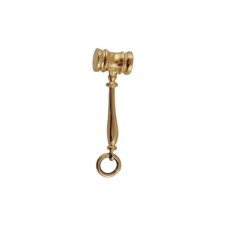 14K Yellow Gold Mallet Charm For Sale at 1stDibs