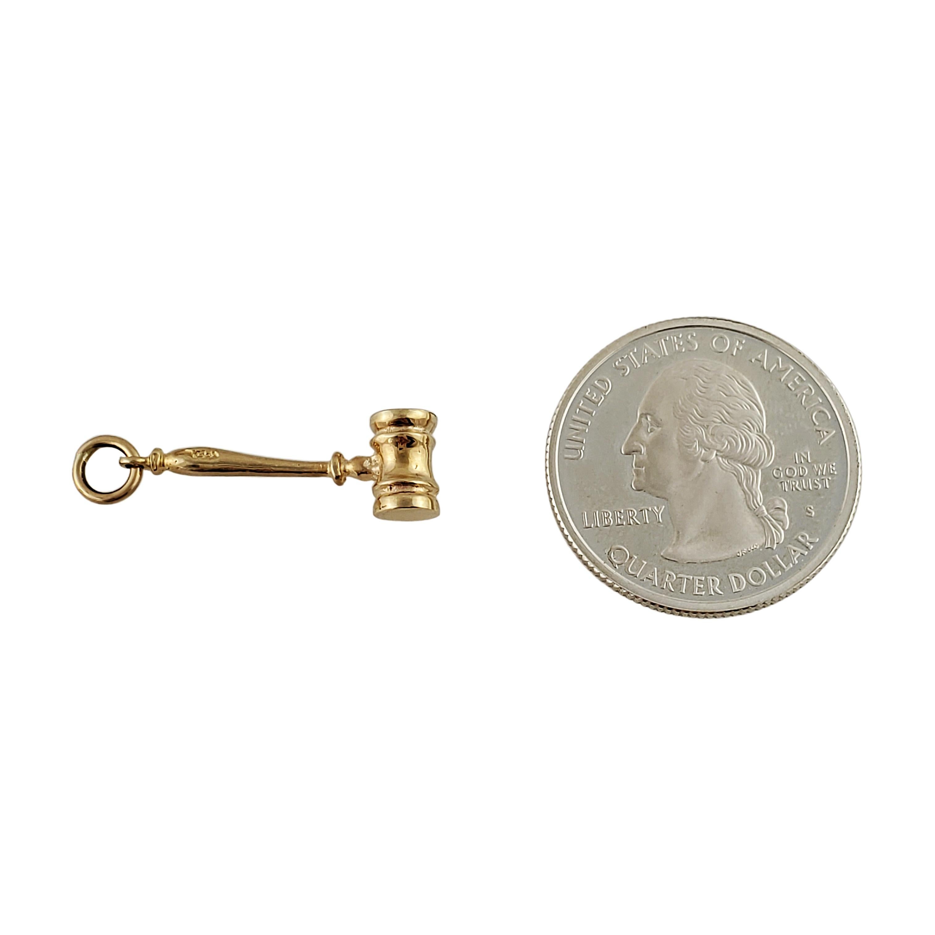 14K Yellow Gold Mallet Charm For Sale at 1stDibs