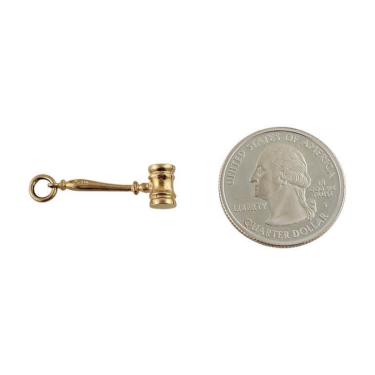 14K Yellow Gold Mallet Charm For Sale at 1stDibs