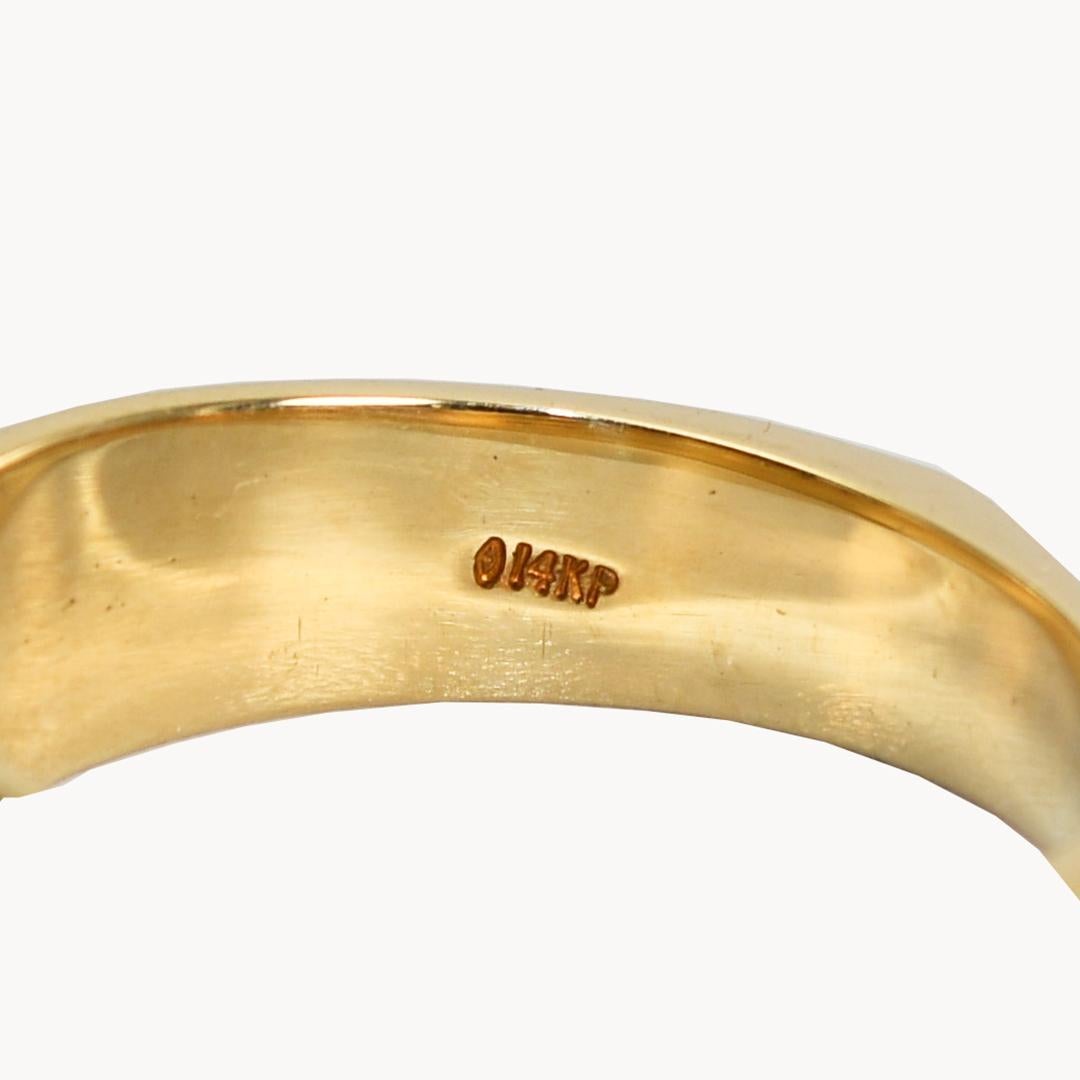 14K Yellow Gold Men's Diamond Wedding Band 0.20ct For Sale at 1stDibs