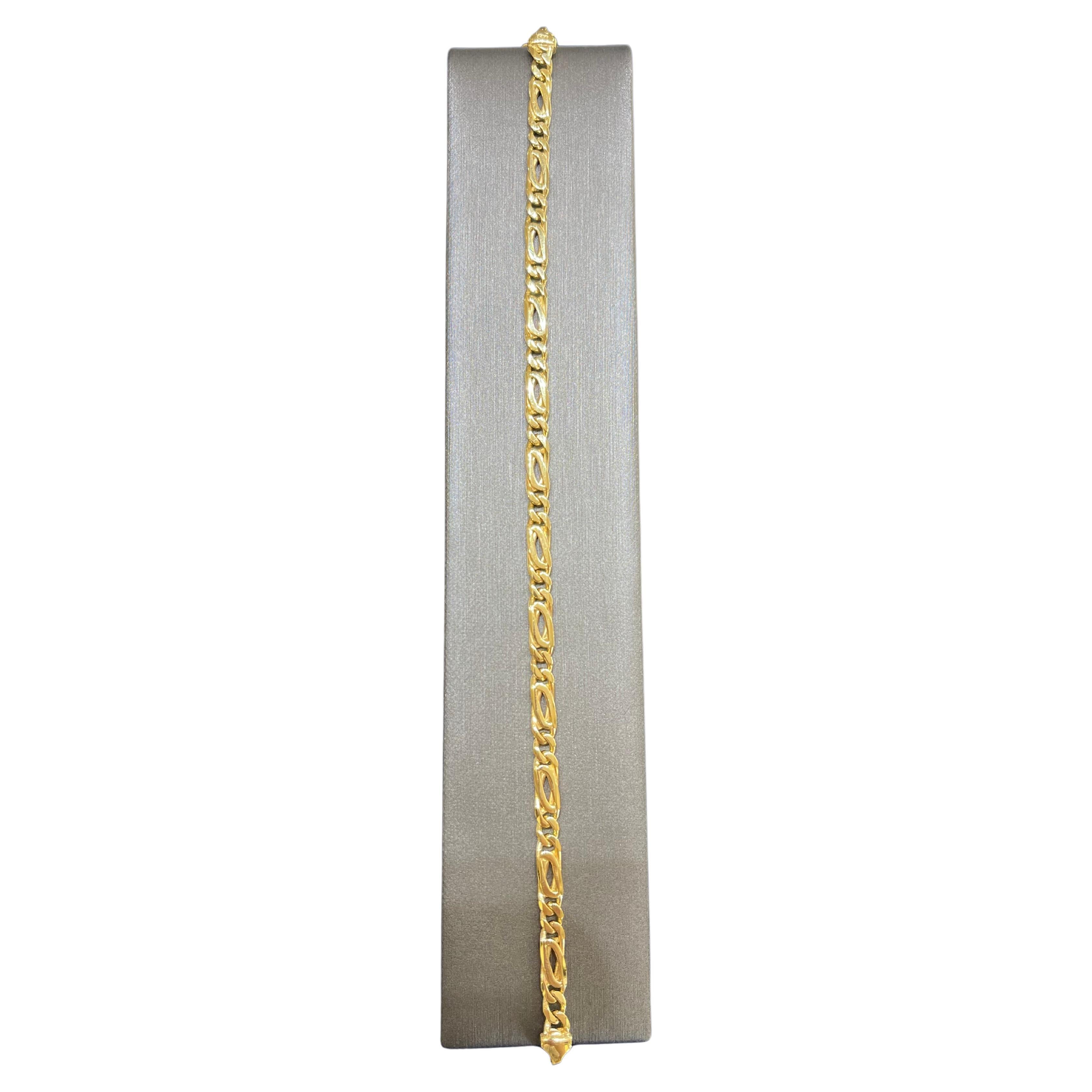 Yellow Gold Panel Link Men's Bracelet 7 1/4" - 14k Nugget For Sale at ...