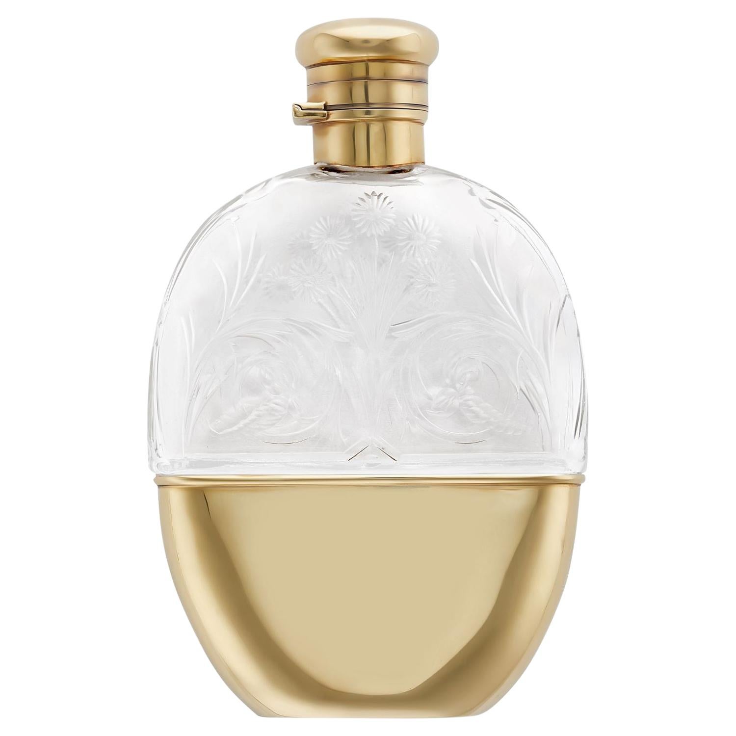 Gold Mounted Malachite Perfume Flask, Mid-19th For Sale at 1stDibs