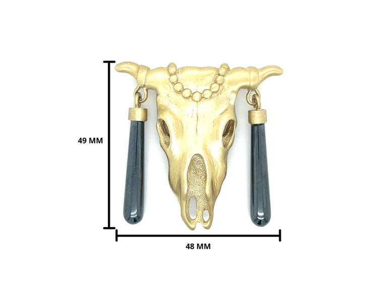 14k Yellow Gold "Mignon Faget" Signed Dead Bull Brooch or Pendant For ...