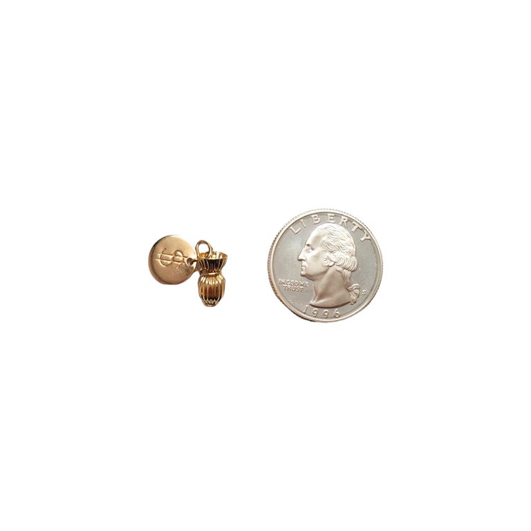 14K Yellow Gold Money Bag Charm For Sale at 1stDibs
