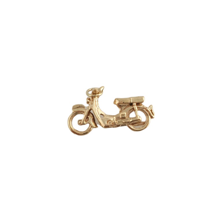 14K Yellow Gold Motorcycle Charm For Sale at 1stDibs