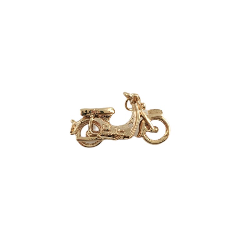 14K Yellow Gold Motorcycle Charm For Sale at 1stDibs