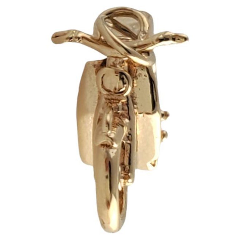 14K Yellow Gold Motorcycle Charm For Sale at 1stDibs