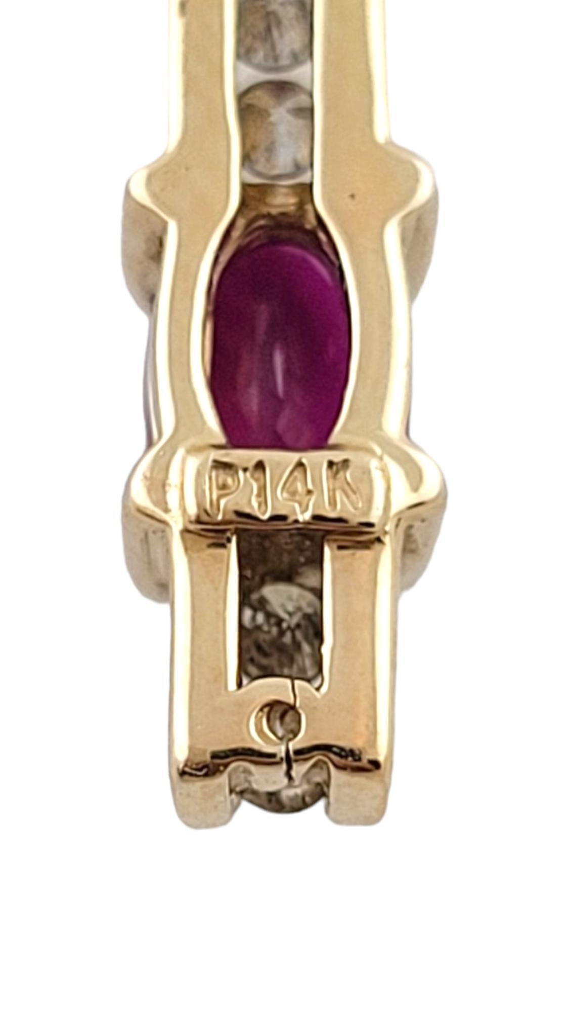 14K Yellow Gold Natural Ruby and Diamond Bar Pendant #18093 For Sale at ...