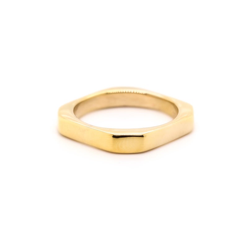 14K Yellow Gold Octagon Shape Band For Sale at 1stDibs