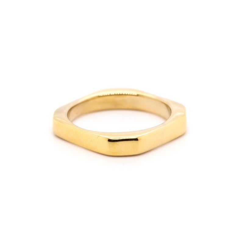 14K Yellow Gold Octagon Shape Band For Sale at 1stDibs