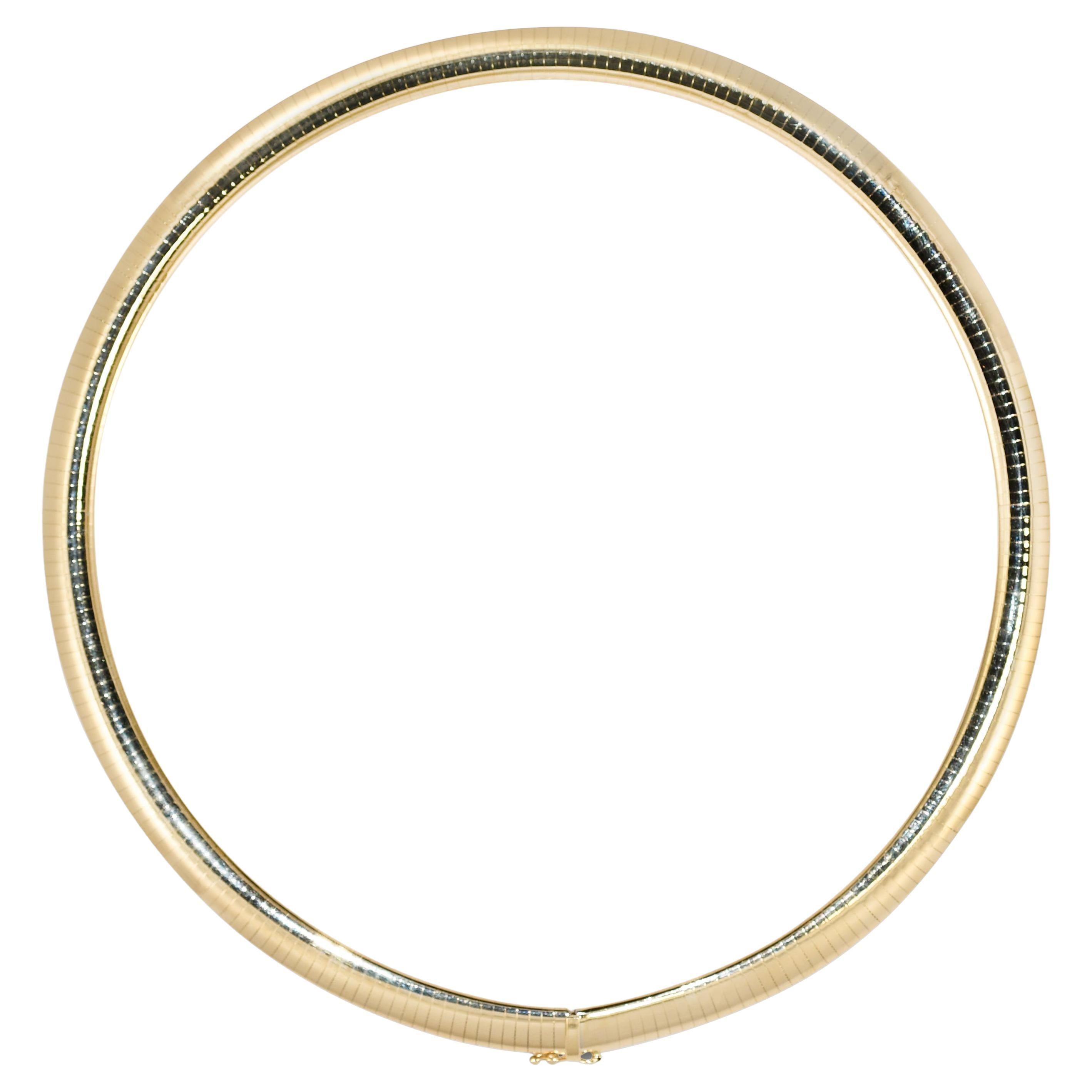 Double Oval Link 14K Yellow Gold Necklace For Sale at 1stDibs