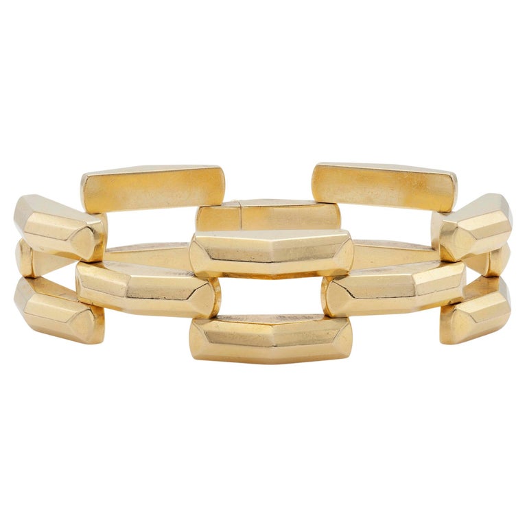14K Yellow Gold Open Link Bracelet For Sale at 1stDibs