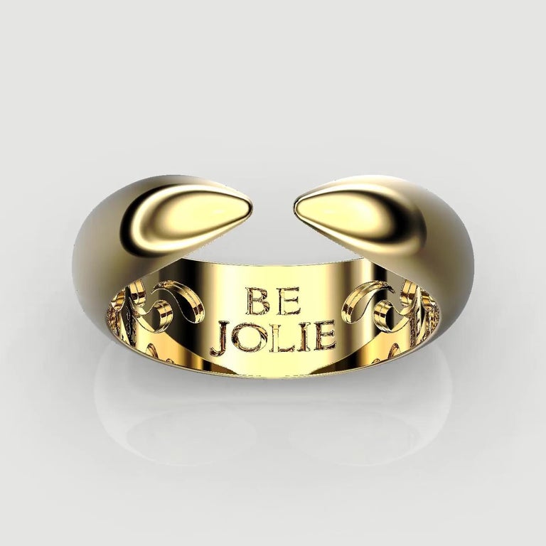 Customizable 14K Yellow Gold Open Shank Ring For Sale at 1stDibs