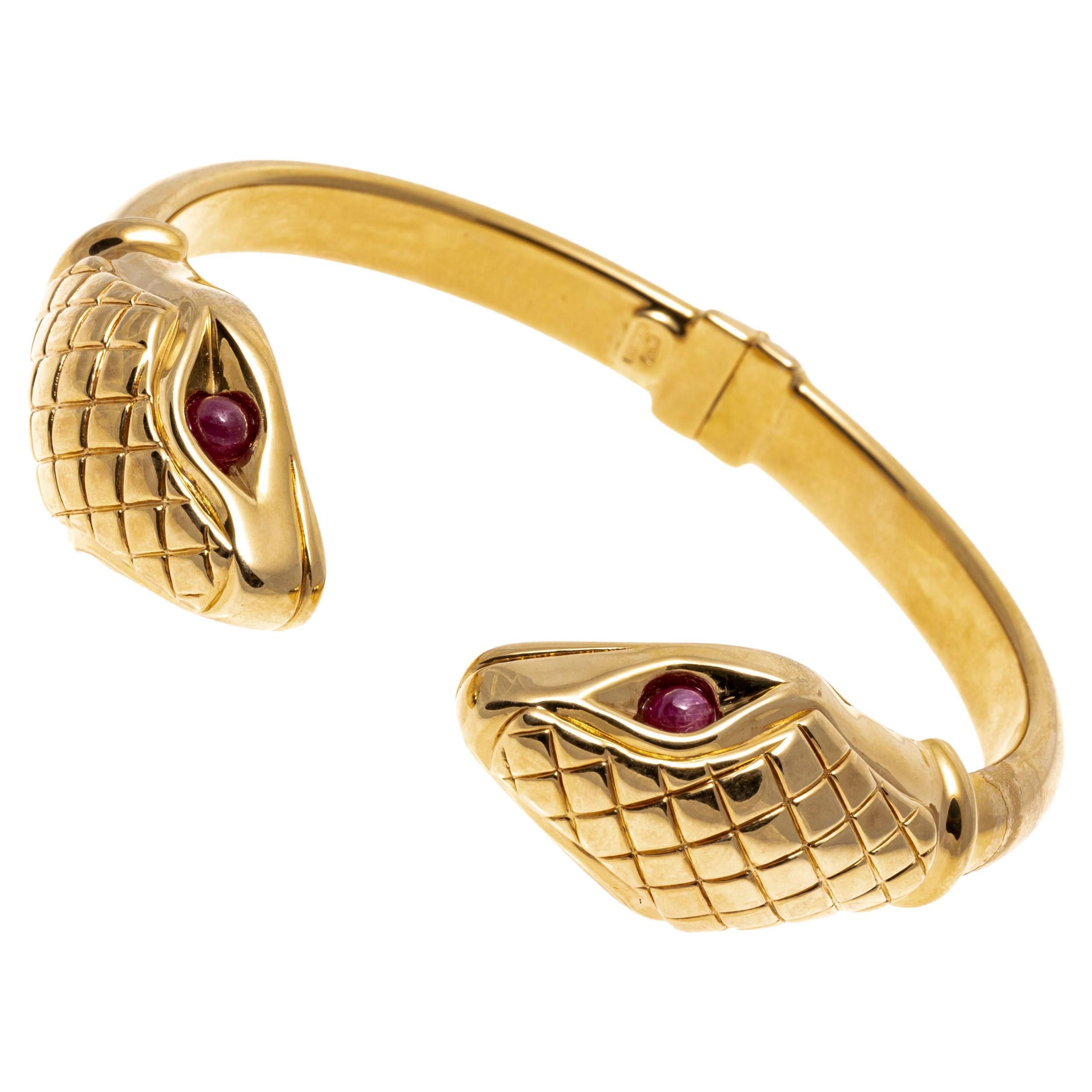 Green Stone Hinged "Gold" Bracelet For Sale at 1stDibs