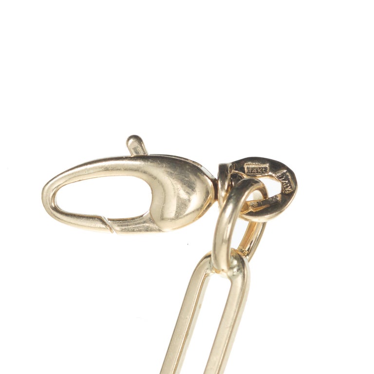 14k Yellow Gold Paper Clip Necklace For Sale at 1stDibs