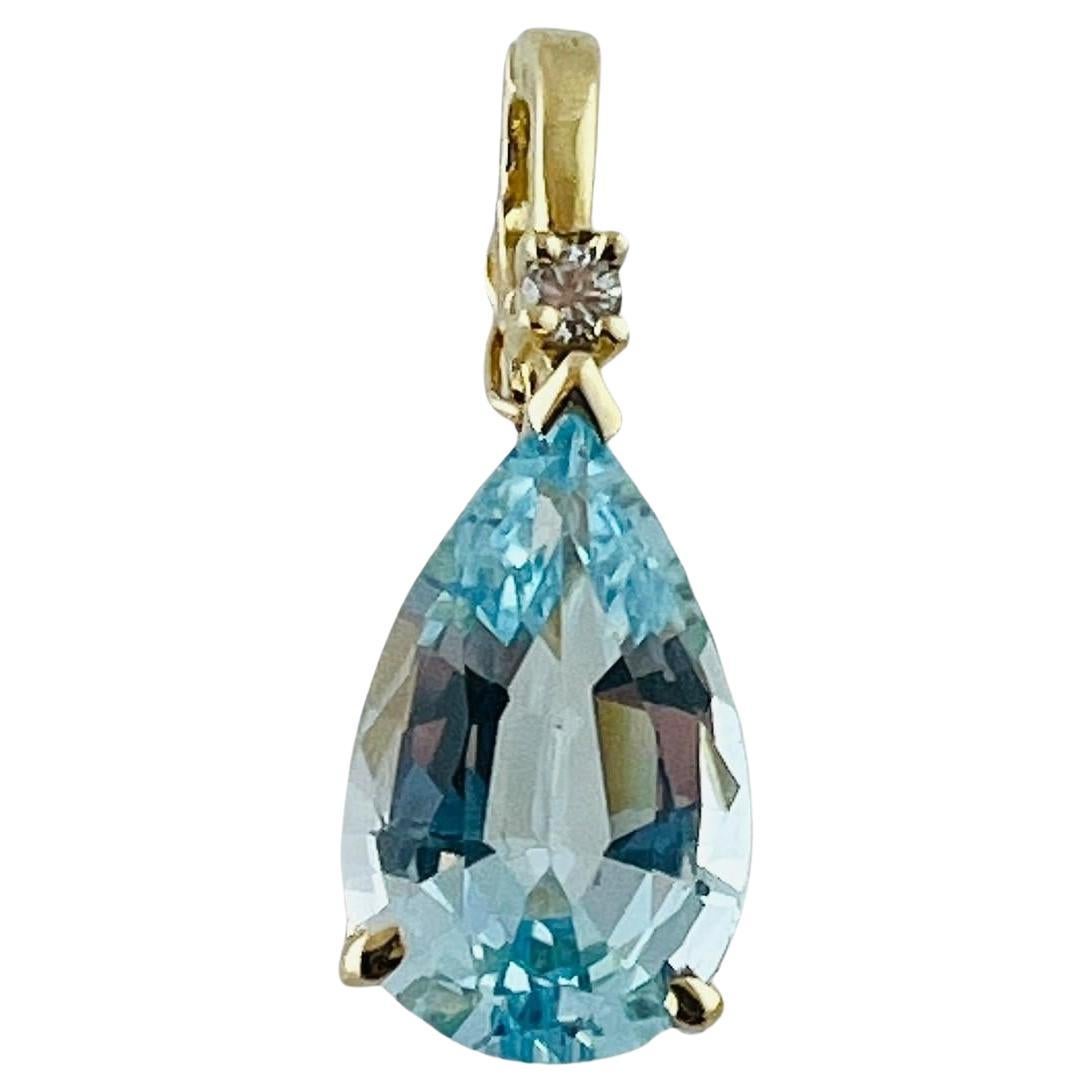 ANGARA Natural Pear-Shaped 1.25ct London Blue Topaz Pendant in 14K ...