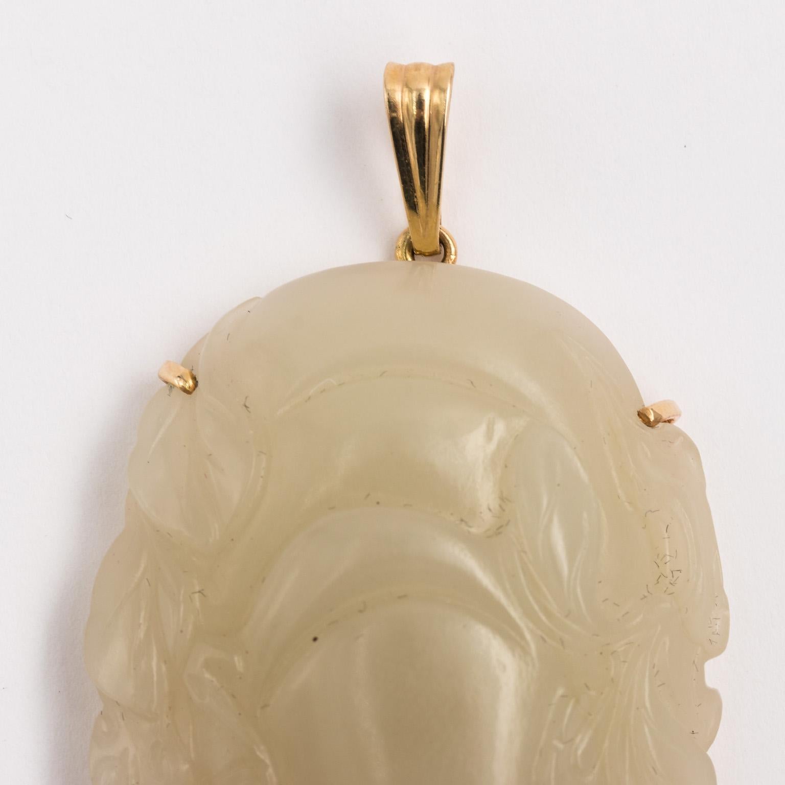 14 Karat Gold Pendant Made from 19th Century Chinese Mutton Fat ...