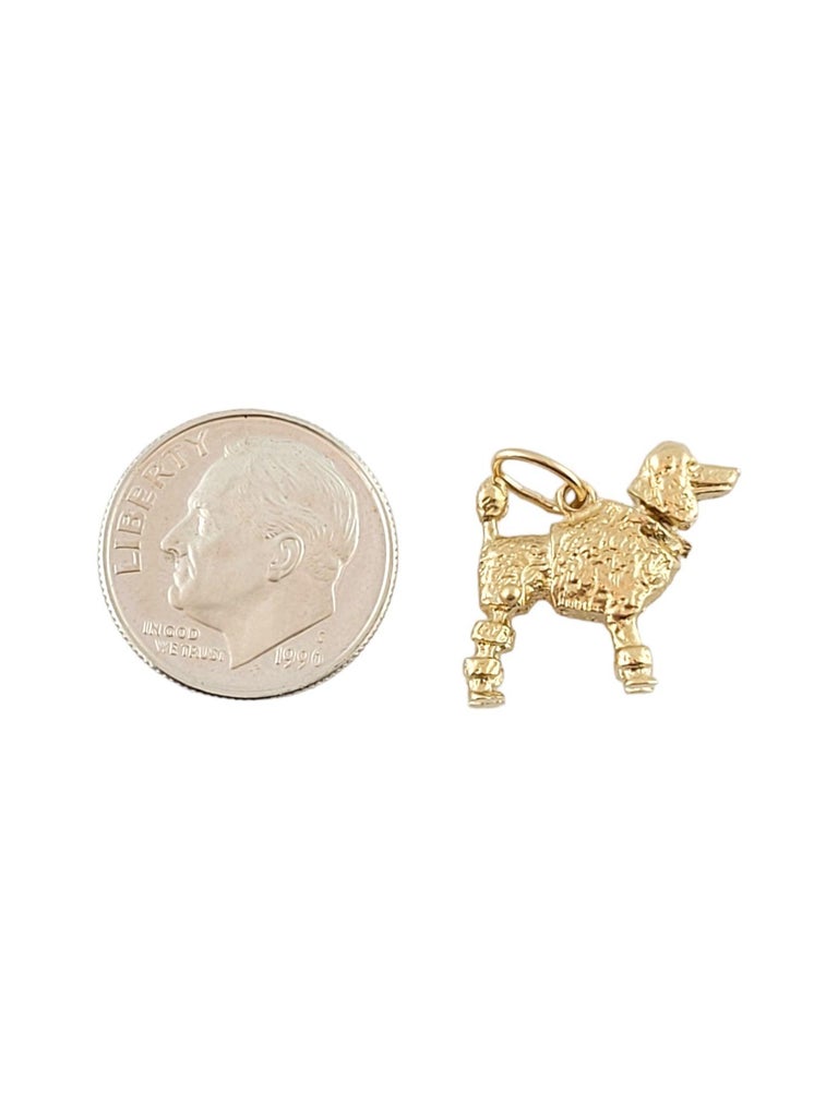 14k Yellow Gold Poodle Charm For Sale at 1stDibs