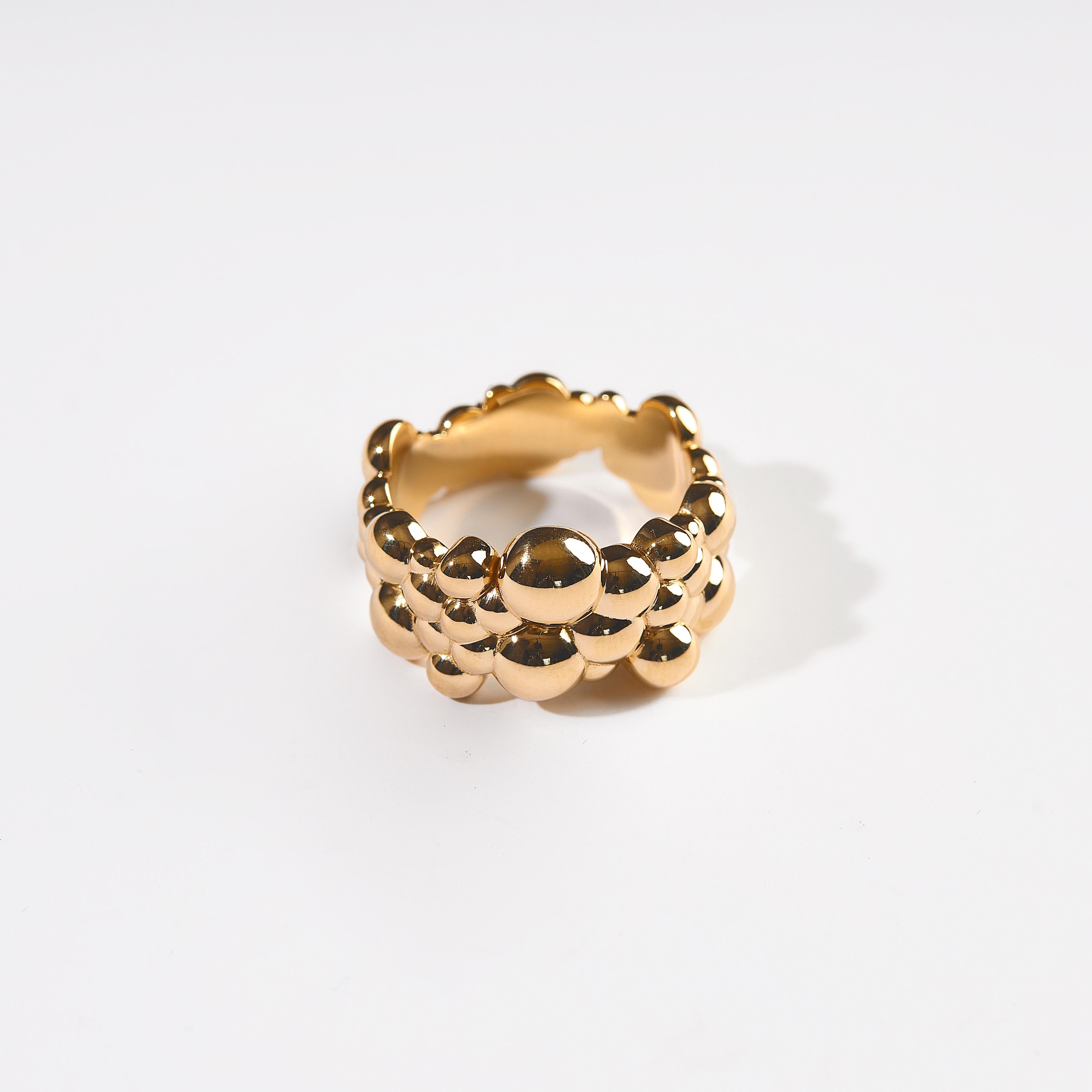 14K Yellow Gold Heavy Ridged Knot Ring at 1stDibs