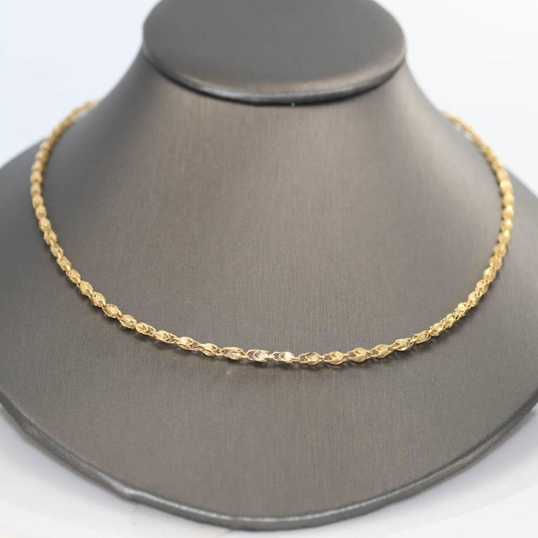 14K Yellow Gold Rolo Style Chain, 13.2gr For Sale at 1stDibs