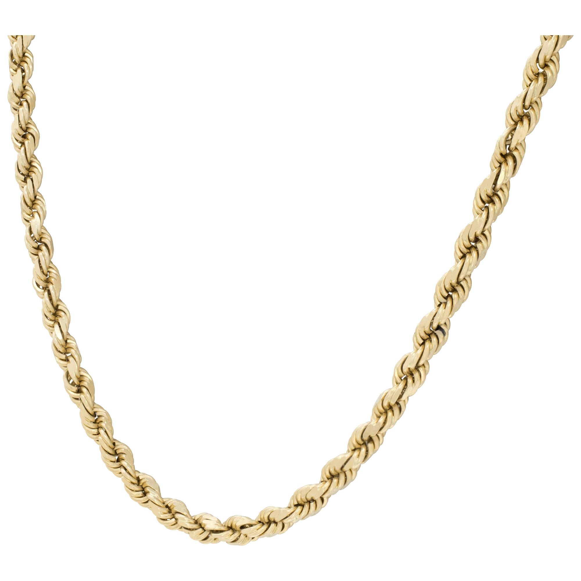14k Yellow Gold Rope Chain For Sale at 1stDibs