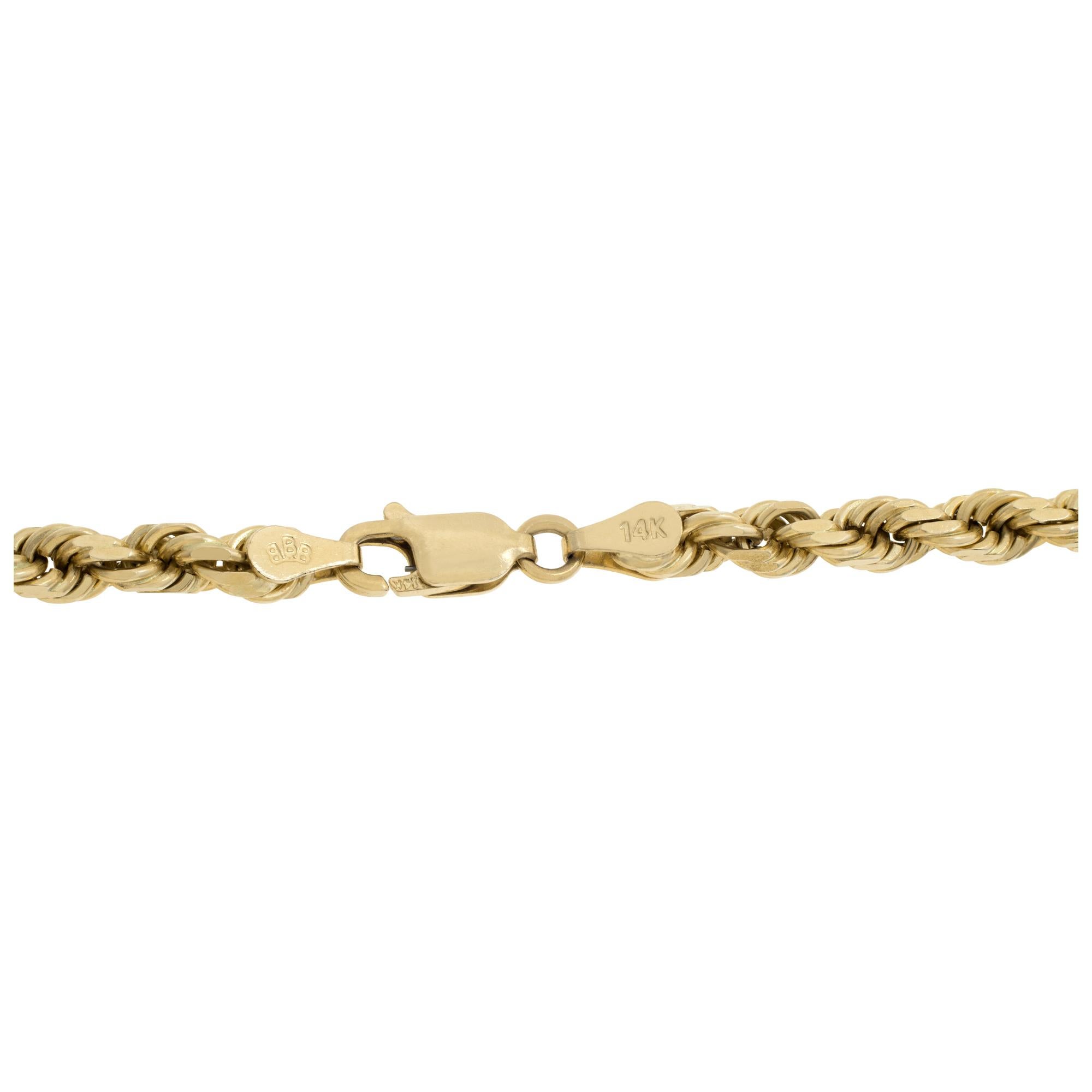 14k Yellow Gold Rope Chain For Sale at 1stDibs