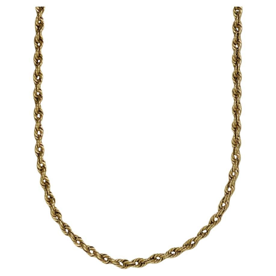14 Karat Yellow Gold Twisted Textured Rope Simple Chain, 7.3g at 1stDibs