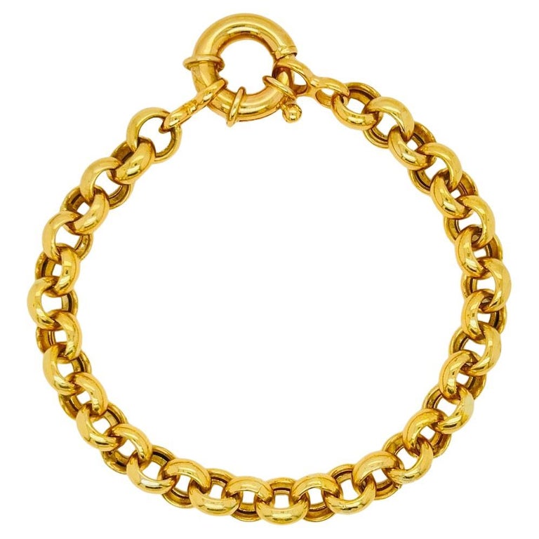 14K Yellow Gold Round Link Bracelet at 1stDibs
