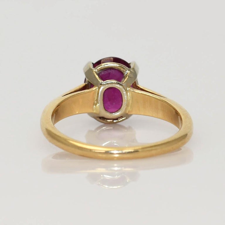 14K Yellow Gold Ruby Solitaire Ring, 3.00ct For Sale at 1stDibs